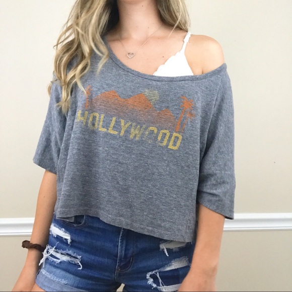 Retro Band | Tops | Retro Band Hollywood Grey Crop Top | Poshmark